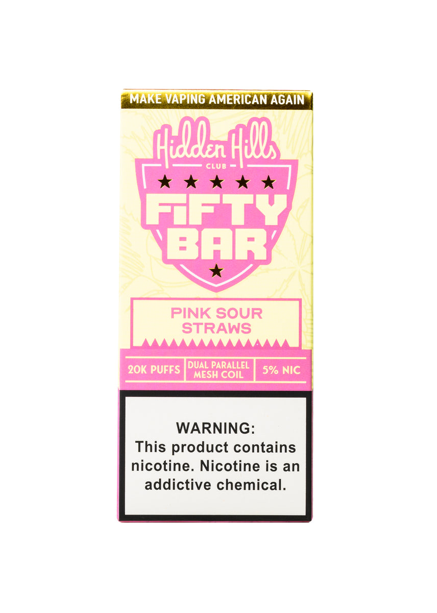 Hidden Hills x Fifty Bar 20K Pink Sour Straws | GetPop