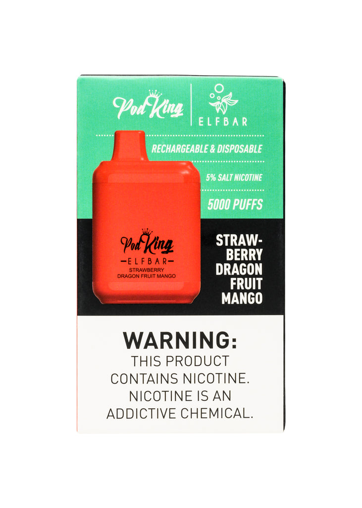 Elf Bar x Pod King XC5000 Strawberry Dragonfruit Mango | GetPop