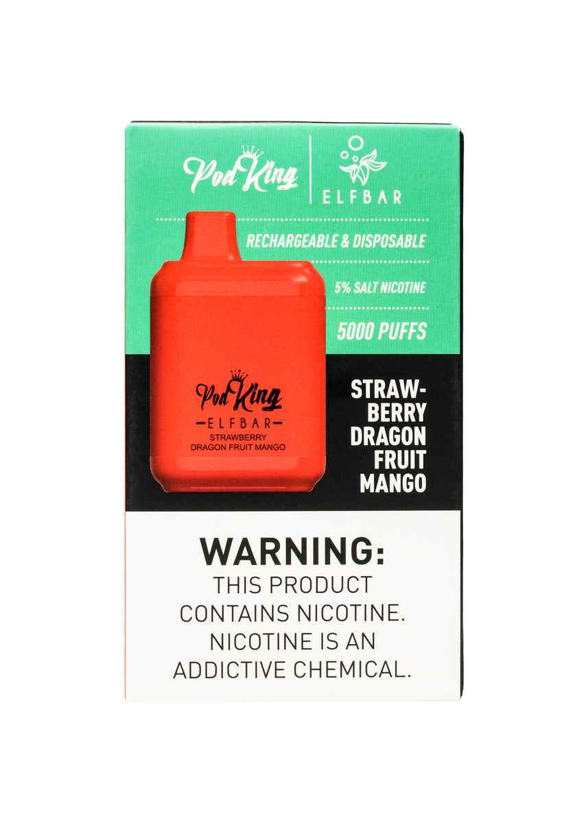 Elf Bar x Pod King XC5000 Strawberry Dragonfruit Mango | GetPop