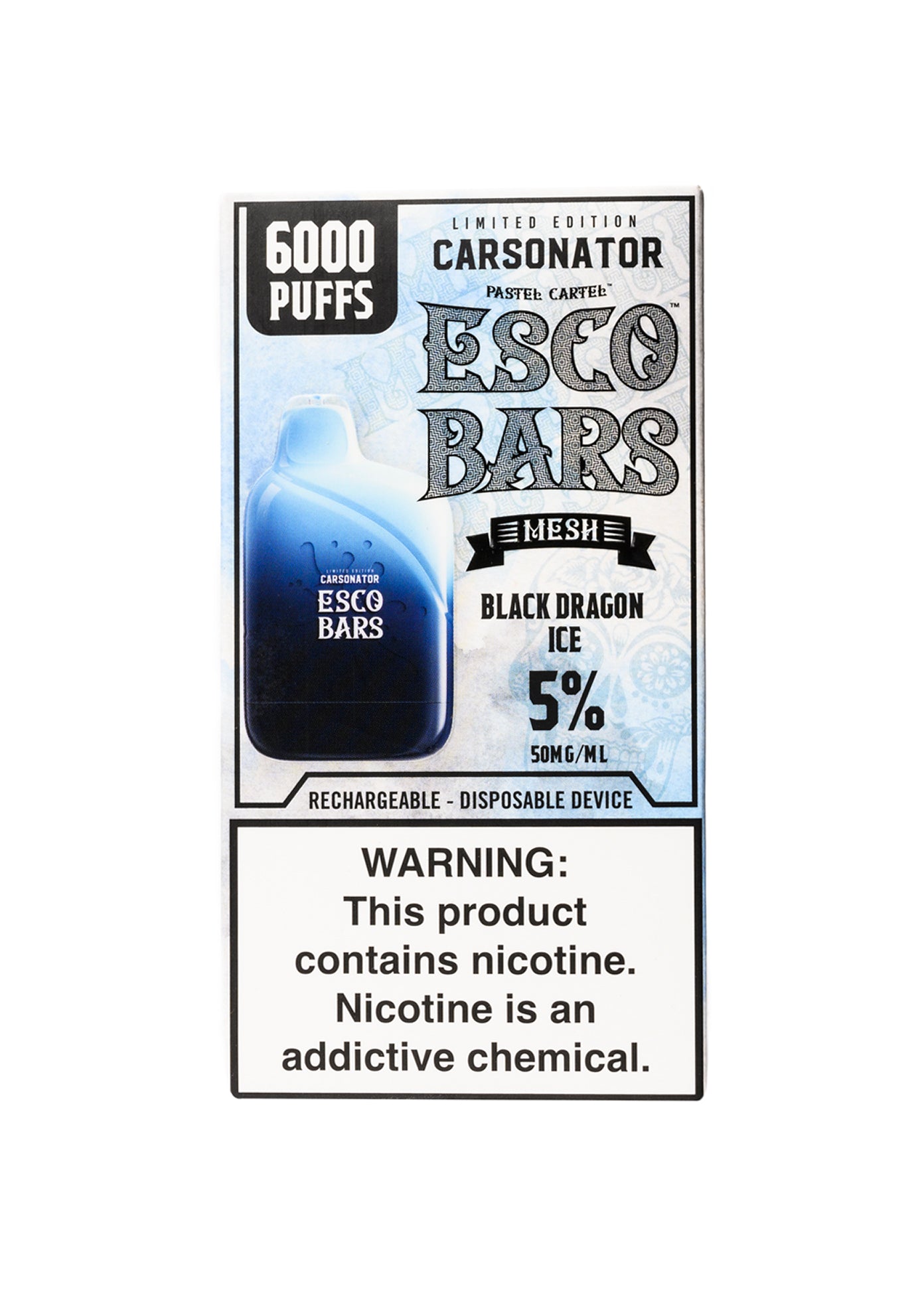Esco Bars Mesh 6000 Black Dragon Ice | GetPop