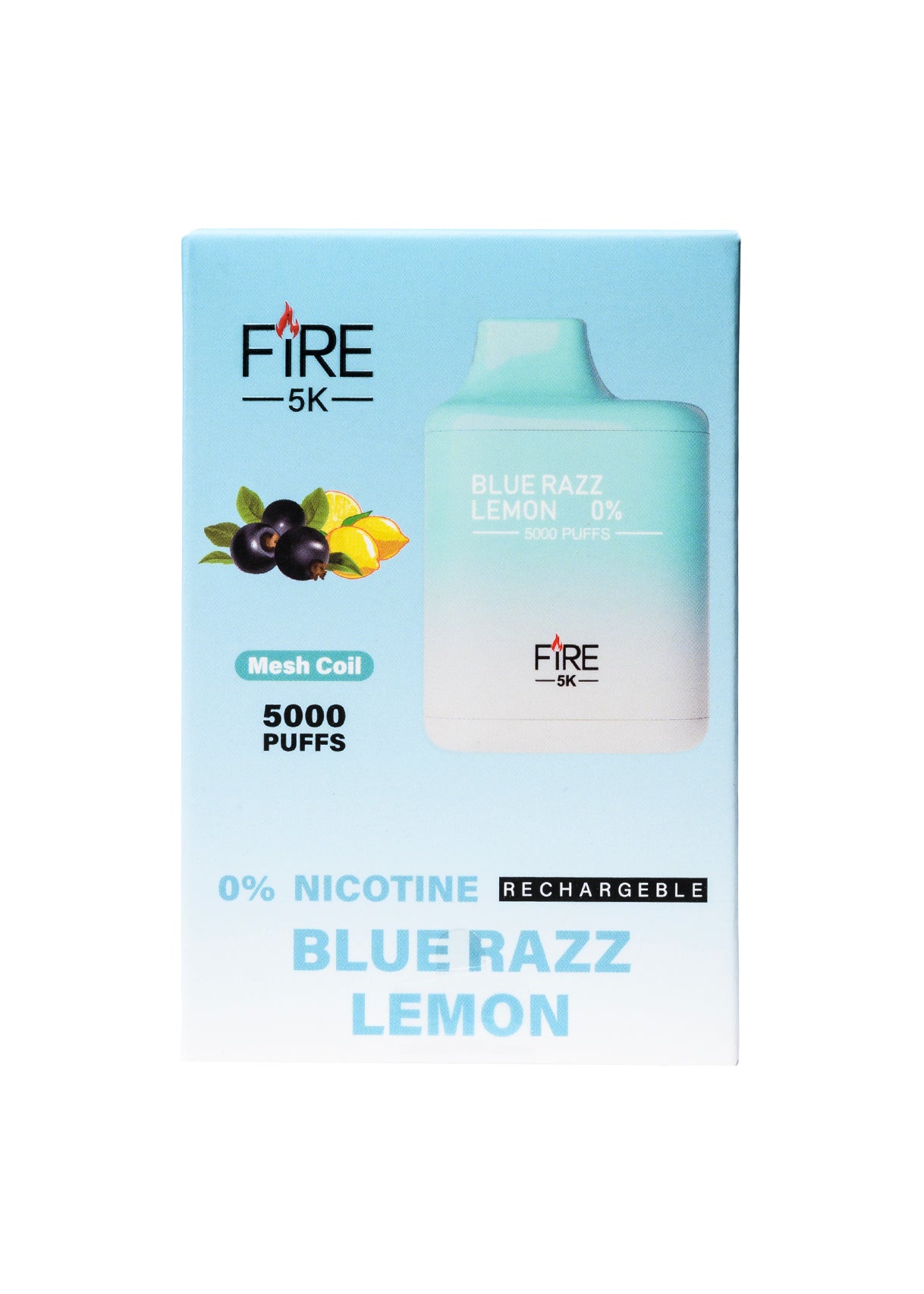 Fire ZERO 5000 Blue Razz Lemon 0% | GetPop
