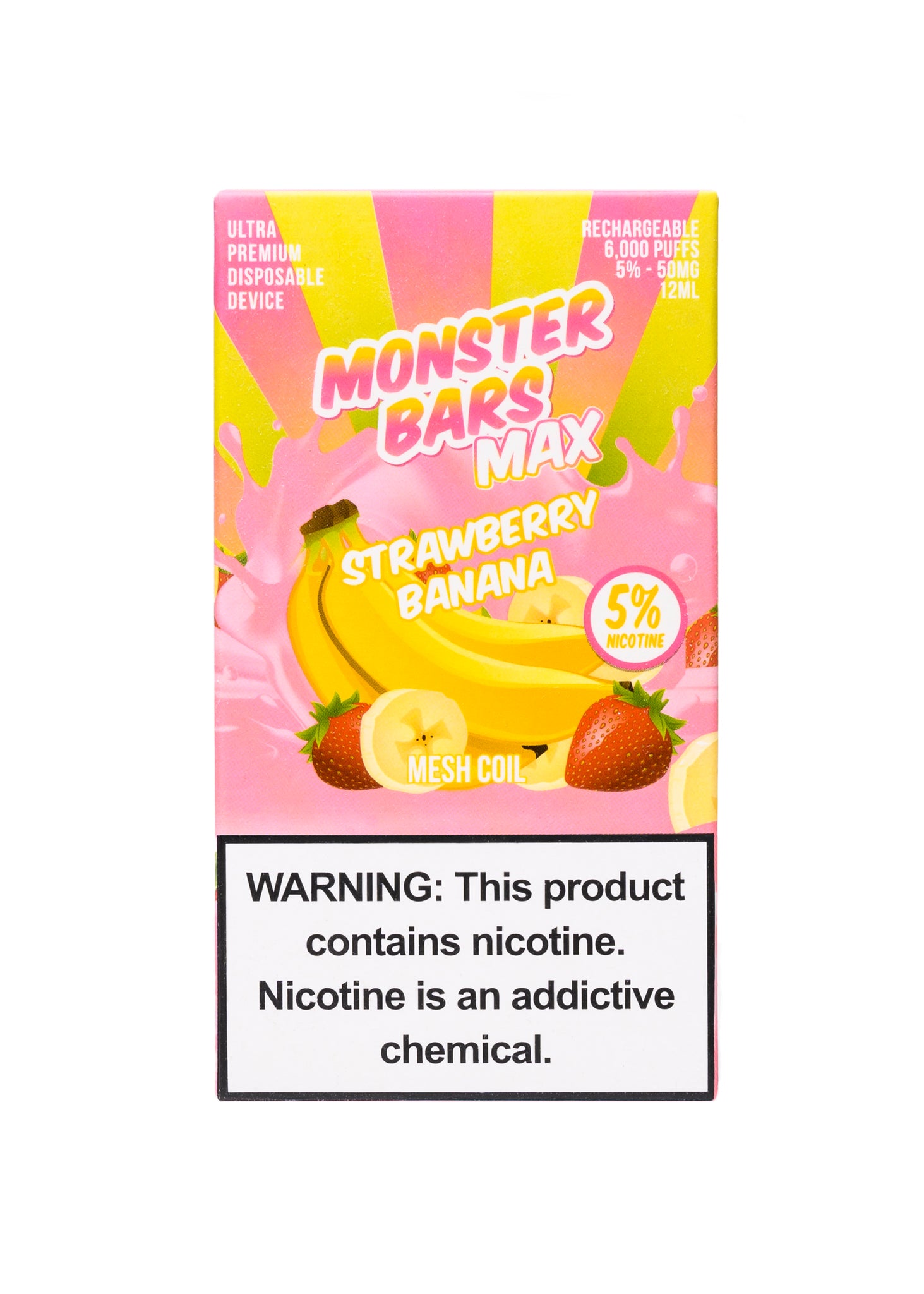 Monster Bars Max 6000 Strawberry Banana | GetPop
