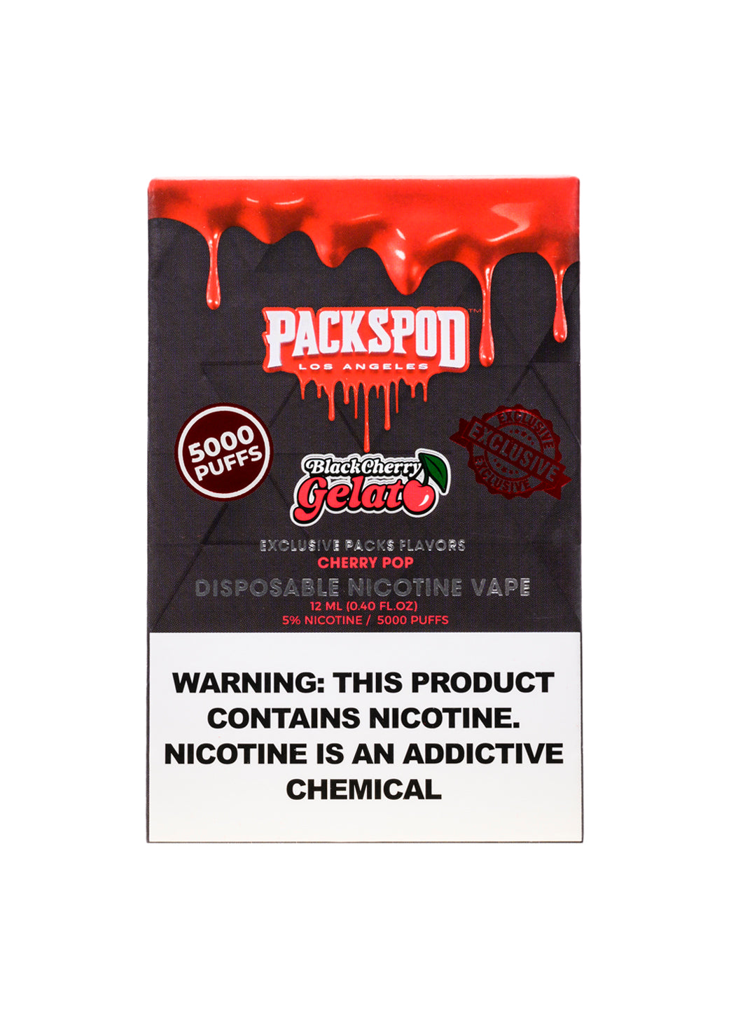 PacksPod 5000 Black Cherry Gelato (Cherry Pop) | GetPop